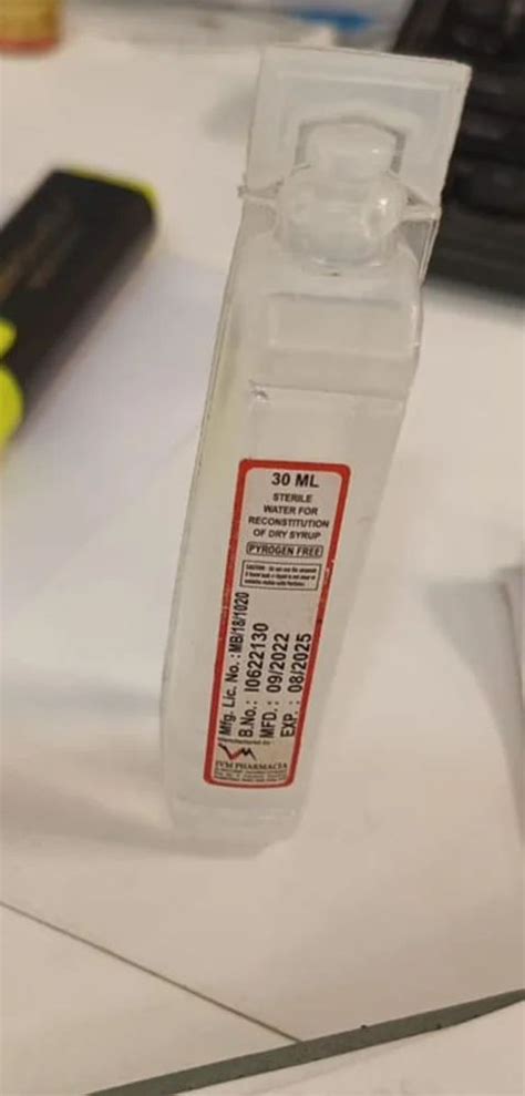 Sterile Water For Injection At ₹ 1 75 Piece Sterile Water In Baddi Id 2856268203348