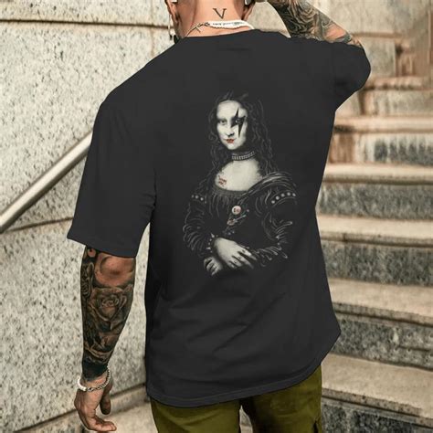 Heavy Metal Gothic Mona Lisa Punk Rock Death Metal T Shirt Da Uomo Con