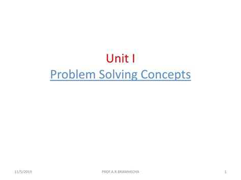 Ppt Unit I Problem Solving Concepts Powerpoint Presentation Free Download Id8900246