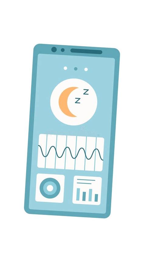 smartphone sleep tracking app in digital style stock illustration