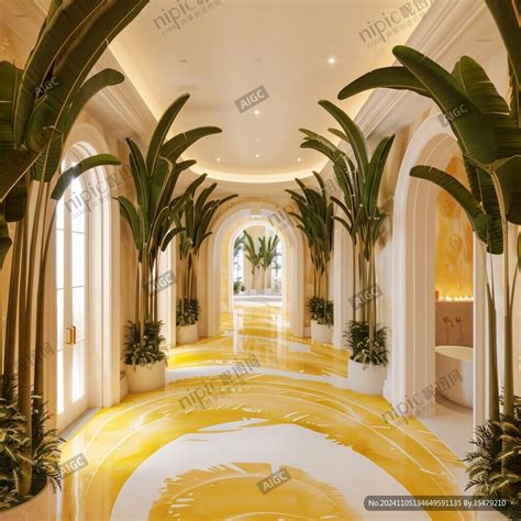 Ai创作图酒店过厅 欧式美容院 欧式半圆走廊 欧式拱形过厅 美容馆设计 酒店后期素材 香槟色迎宾区长廊 欧式售楼部 Spa前厅 自然酒店设计 豪华酒店过道 医疗美容院过道 Spa会所过道 高端