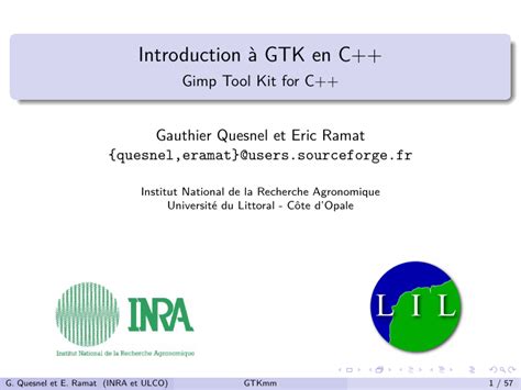 Introduction à Gtk En C Gimp Tool Kit For C Lisic