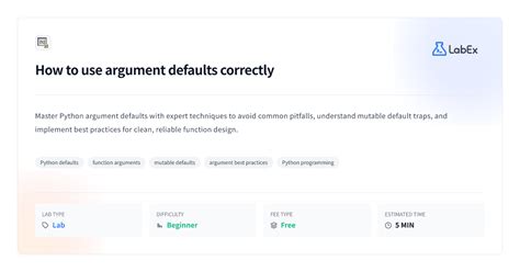 How To Use Argument Defaults Correctly Labex