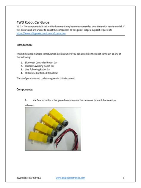 4wd robot car guide v1 0 pdf arduino remote control