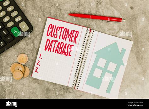 Conceptual Caption Customer Database Internet Concept Uptodate On Customer Information Records