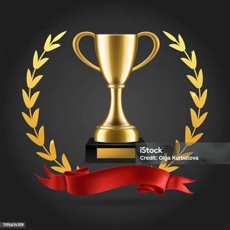 골드 월계수와 트로피 리본과 컵 격리 벡터 배경현실적인 우승자 3d 어워드 엠블럼 금 금속에 대한 스톡 벡터 아트 및 기타 이미지 금 금속 금메달 리본상 Istock