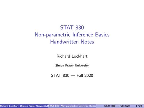 Ppt Stat 830 Non Parametric Inference Basics Handwritten Notes Richard Powerpoint