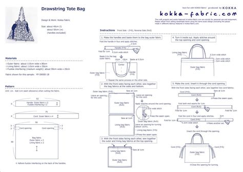 Drawstring Bag Free Sewing Tutorial KOKKA FABRIC COM Have Fun With Kokka Fabric