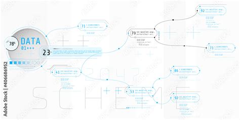 composition of computer hud interface with coding architecture vector