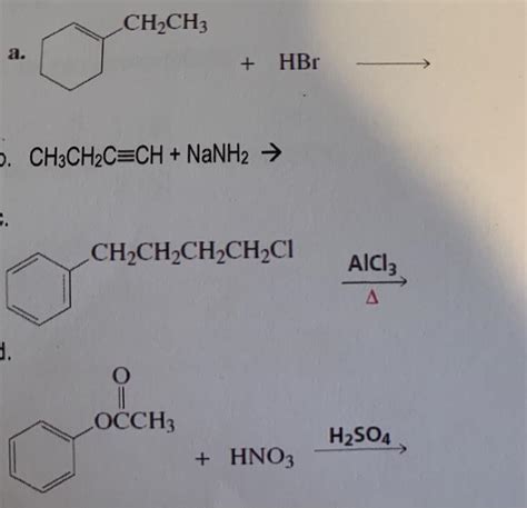 Solved CH2CH3 a. + HBr . CH3CH2C=CH + NaNH2 → . | Chegg.com