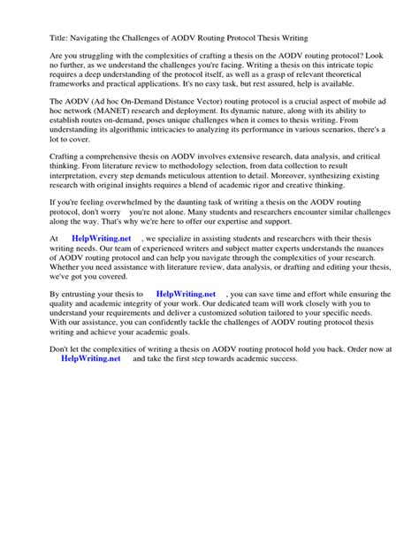 aodv routing protocol thesis pdf