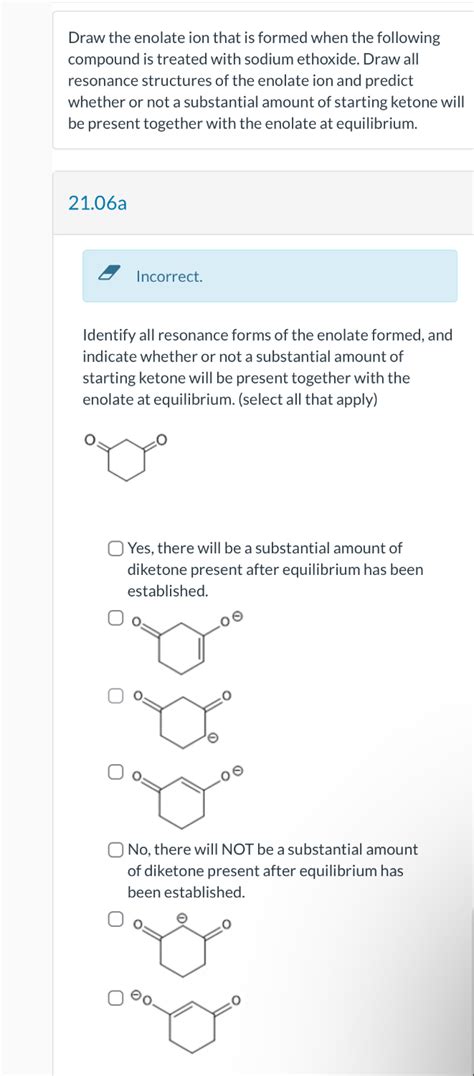 solved draw the enolate ion that is formed when the