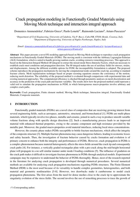 Pdf Crack Propagation Modeling In Functionally Graded Materials Using