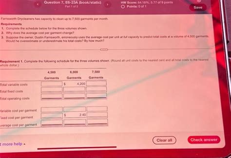 Solved Total Variable Costs Total Fixed Costs Total Chegg Com