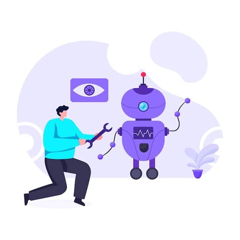 Premium Vector Robot Assistant Flat Illustration Editable Vector Design