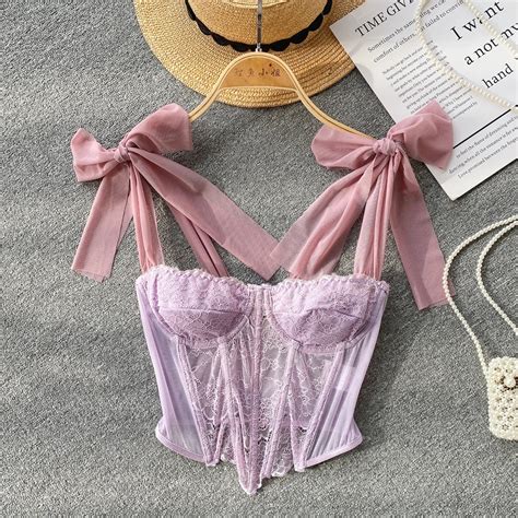 Soft Girl Sheer Lace Corset Top Litlookz Studio