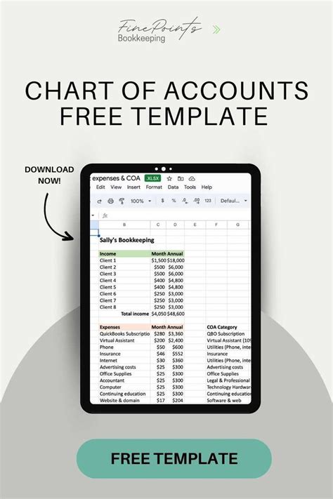 Download This Free Template To Use For Your Own Chart Of Accounts And Business Expenses As A