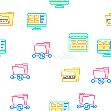 Folder Document Business File Vector Seamless Pattern Stock Vector