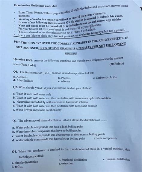 [solved] examination guidelines and rules exam time 60