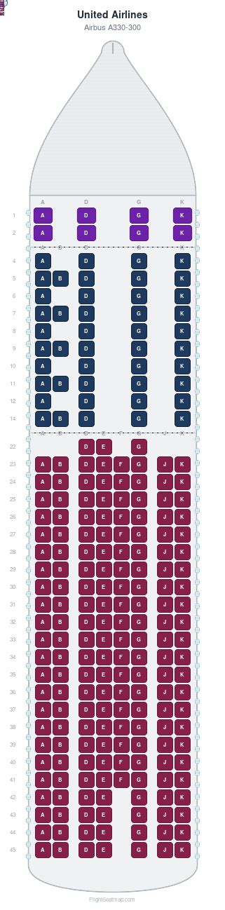 United Airlines Airbus A330 300 Seat Map And Seating Flight Seatmap