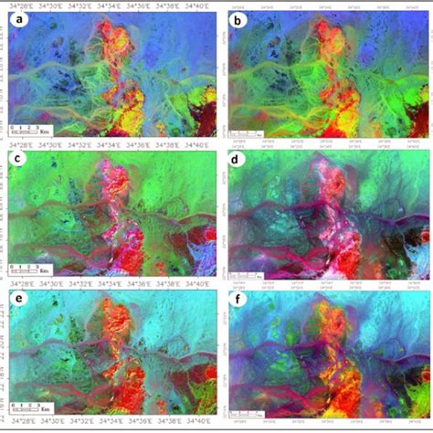 False Color Composite Ratio Images A Fcc Etm Ratio Image 5 7