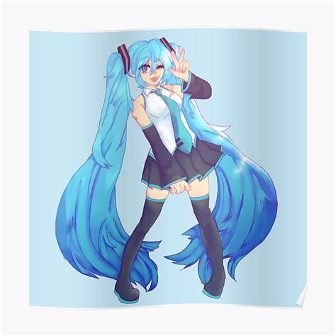 Hatsune Miku Poster For Sale By Snakepitch Redbubble