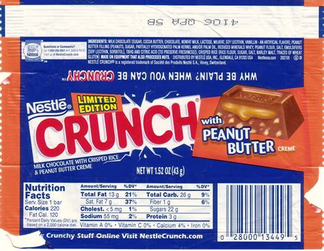 2004 Crunch Peanut Butter Candy Wrapper Archive