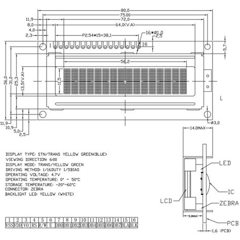 16 x 2 character lcd module with blue backlight and white text protostack
