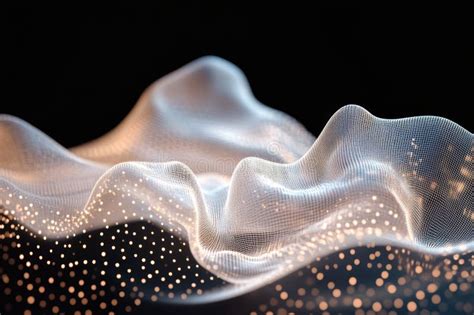 Abstract Mesh Data Visualization In Isometric View With Glowing
