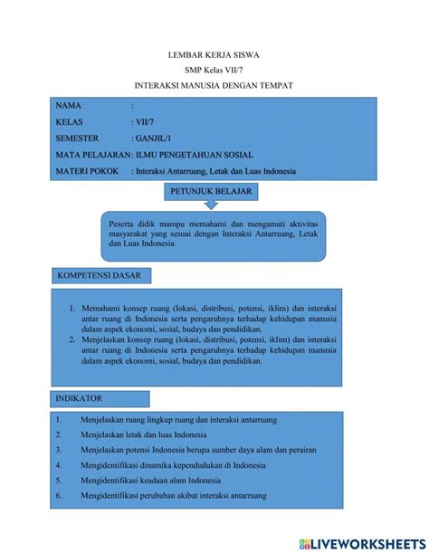 Pdf Online Worksheet Soal Ips Live Worksheets