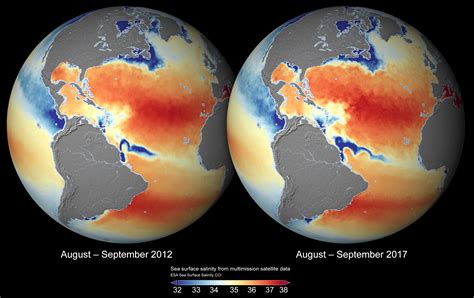 Esa Global Sea Surface Salinity 2012 And 2017