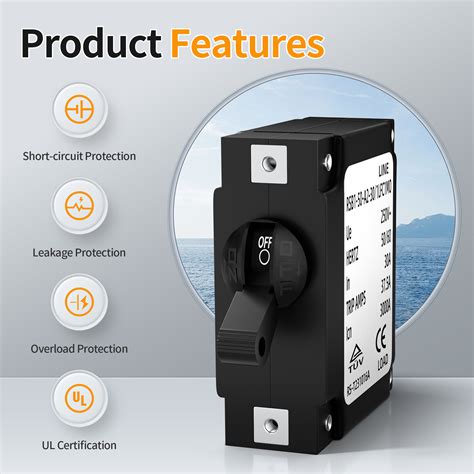 80v Dc 240v Ac 30a Single Pole Hydraulic Magnetic Circuit Breaker