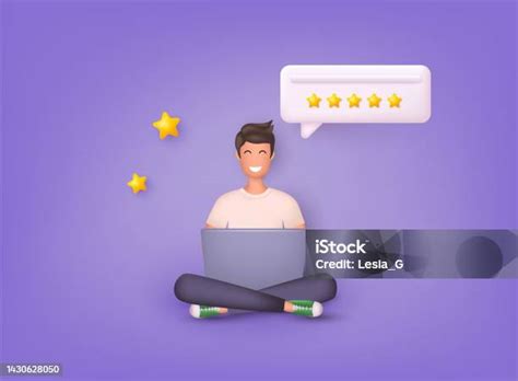 다섯 별 피드백을 주는 캐릭터 벡터 고객 검토 개념 좋은 비율과 나쁜 비율과 텍스트로 별을 검토합니다 3d 웹 벡터 일러스트레이션 남자에 대한 스톡 벡터 아트 및 기타