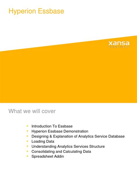 Hyperion Essbase Pdf Databases Information Technology Management