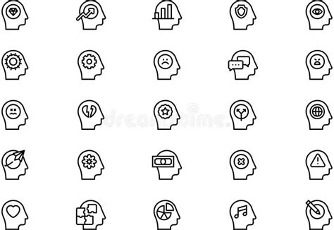 Human Mind Icons Collection Is A Vector Illustration With Editable Stroke Stock Vector