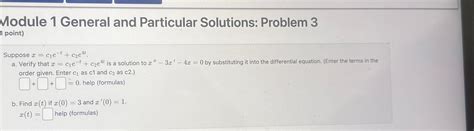Solved Module 1 ﻿general And Particular Solutions Problem