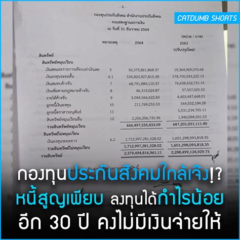 กองทุนประกันสังคมใกล้เจ๊ง หนี้สูญเพียบ ลงทุนได้กำไรน้อย อีก 30 ปี คงไม่มีเงินจ่ายให้ Catdumb
