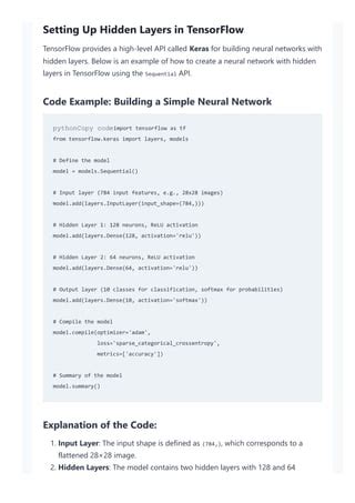 Hidden Layers In Neural Networks Code Examples Tensorflow PDF Artificial Intelligence