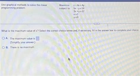 Solved Use Graphical Methods To Solve This Linear
