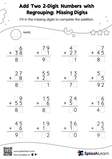 Free 2 Digit Addition Worksheets With Regrouping