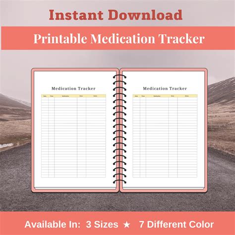 Printable Medication Tracker Planner Inserts Digital Download Etsy