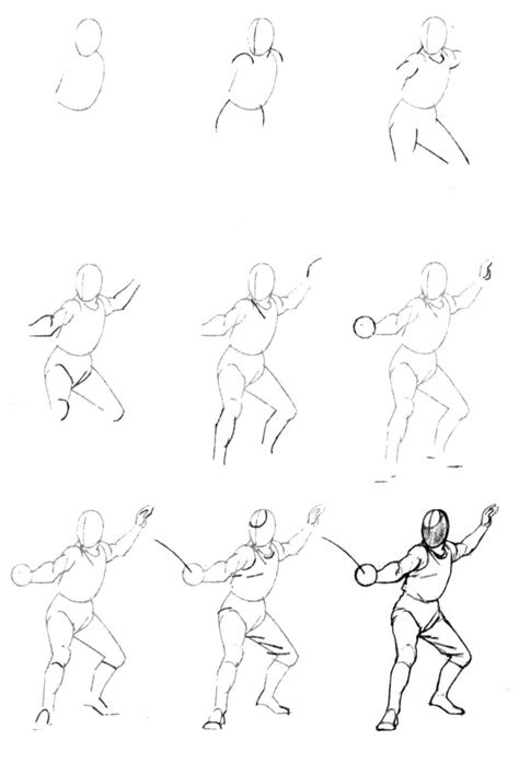 Человек в движении рисунок карандашом поэтапно 56 фото