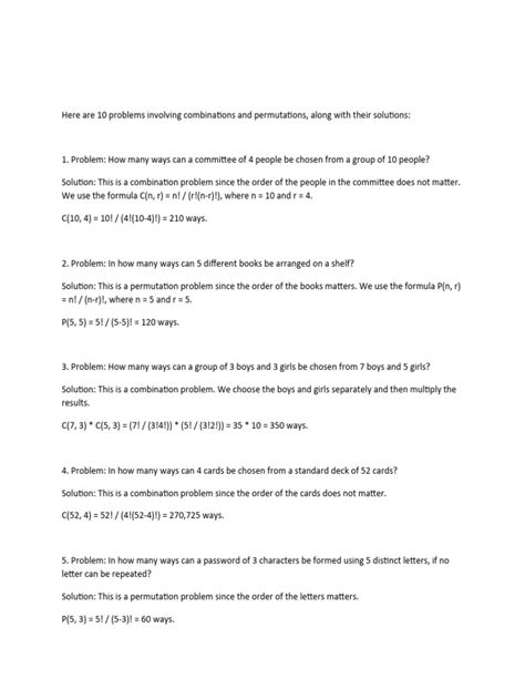 Math 10 Long Quiz Pdf Combinatorics Mathematics