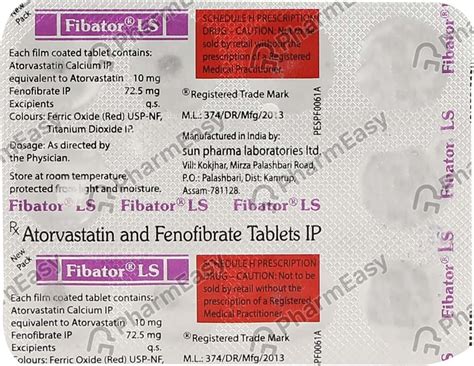 Fibator Ls Strip Of 10 Tablets Uses Side Effects Price And Dosage