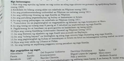 Mga Katanungan Siya Ang Nag Apruba Ng Batas Na Nag Uutos Sa Ating Mga Ni