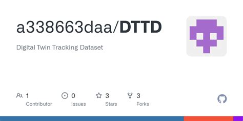 Github A338663daa Dttd Digital Twin Tracking Dataset
