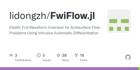 Github Lidongzh Fwiflow Jl Elastic Full Waveform Inversion For Subsurface Flow Problems Using