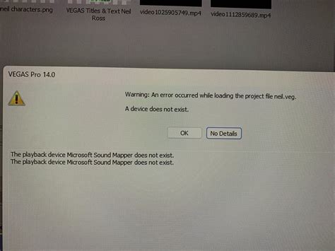 a device does not exist r vegaspro