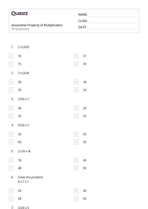 50 Associative Property Of Multiplication Worksheets For 3rd Grade On Quizizz Free And Printable