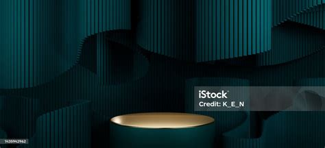 제품 표시를 위해 장면 지오메트리 모양 연단을 모형화합니다 추상 물결 모양의 배경입니다 3d 렌더링 0명에 대한 스톡 사진 및